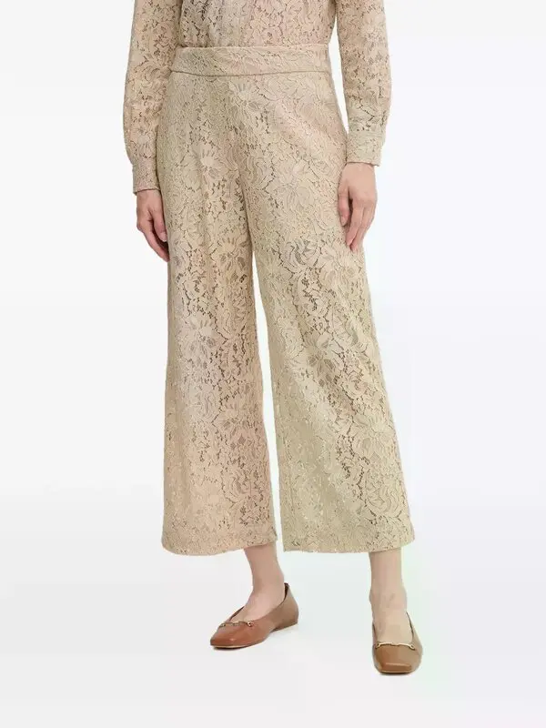 Dkny Lace-detail Wide-leg Trousers