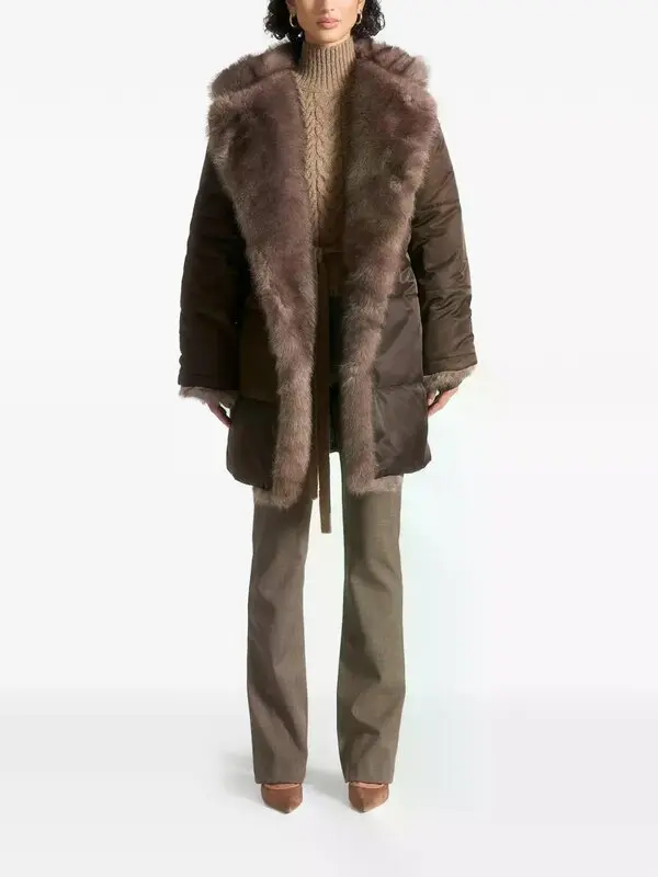 Manière De Voir Faux-fur Trimmed Quilted Coat
