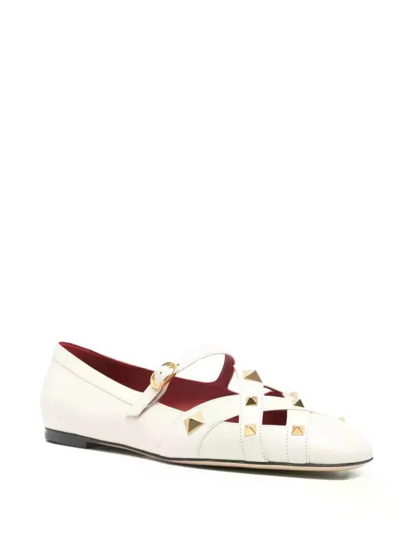 Valentino Garavani Studded Rockstud Ballerina Flats