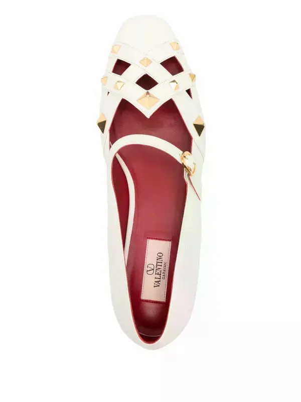 Valentino Garavani Studded Rockstud Ballerina Flats