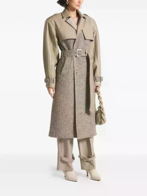 Manière De Voir Carina Herringbone-pattern Trench Coat