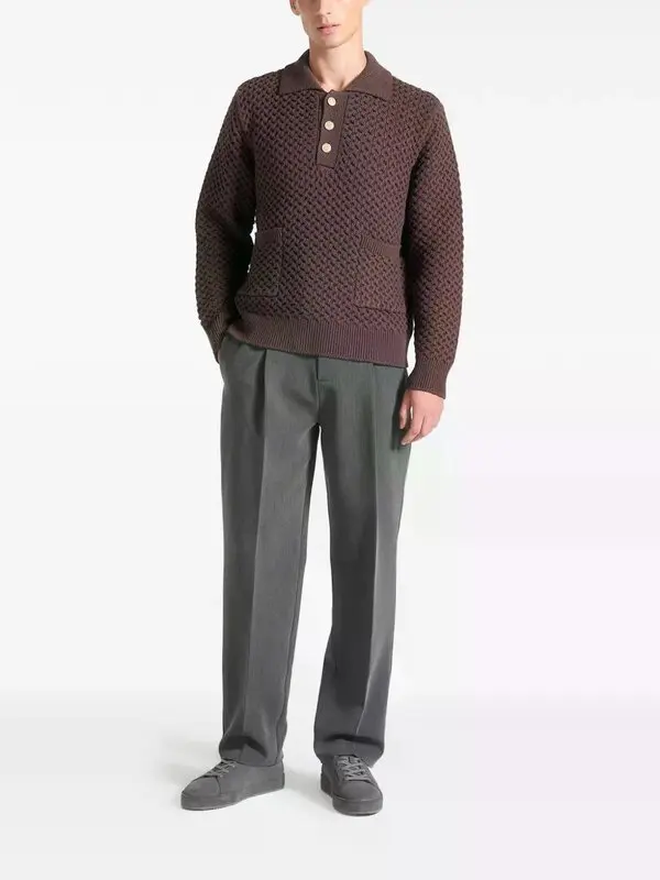 Manière De Voir Waffle-knit Polo Shirt