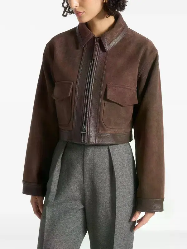 Manière De Voir Faux-suede And Pebbled Faux-leather Jacket