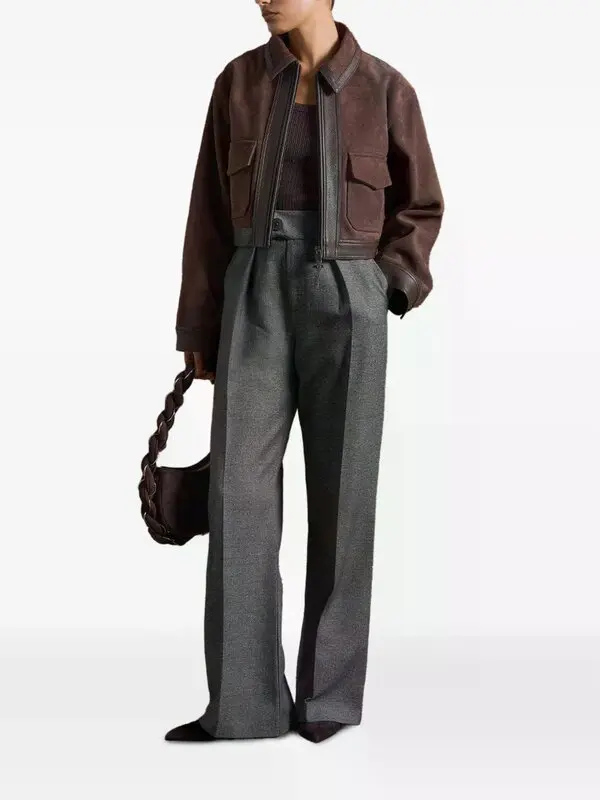Manière De Voir Faux-suede And Pebbled Faux-leather Jacket