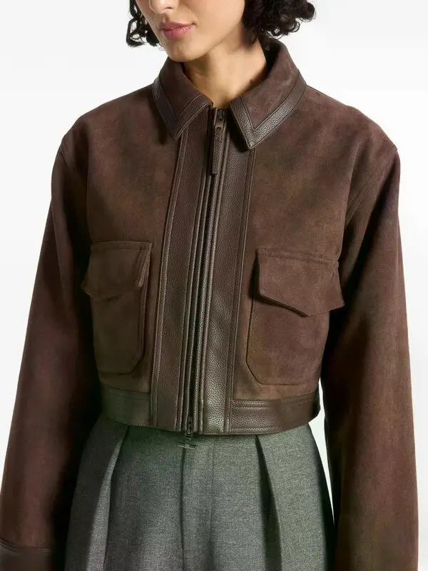 Manière De Voir Faux-suede And Pebbled Faux-leather Jacket
