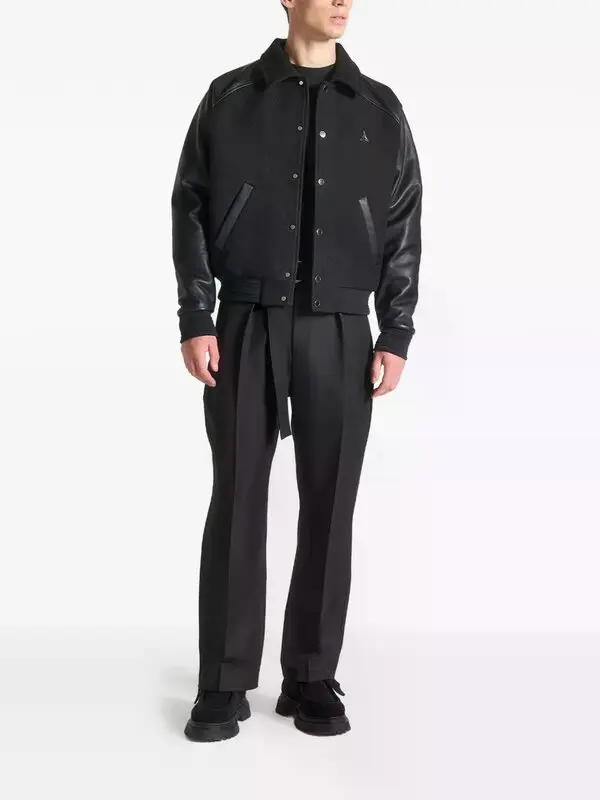 Manière De Voir Maniere De Voir Faux-leather Raglan Sleeve Varsity Jacket