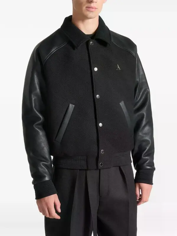 Manière De Voir Maniere De Voir Faux-leather Raglan Sleeve Varsity Jacket