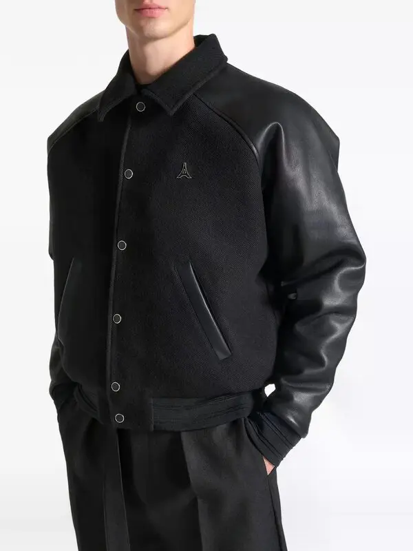 Manière De Voir Maniere De Voir Faux-leather Raglan Sleeve Varsity Jacket