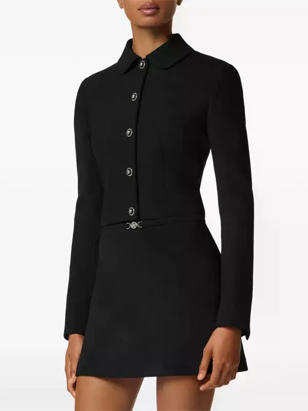 Versace Double Wool Crêpe Cropped Jacket