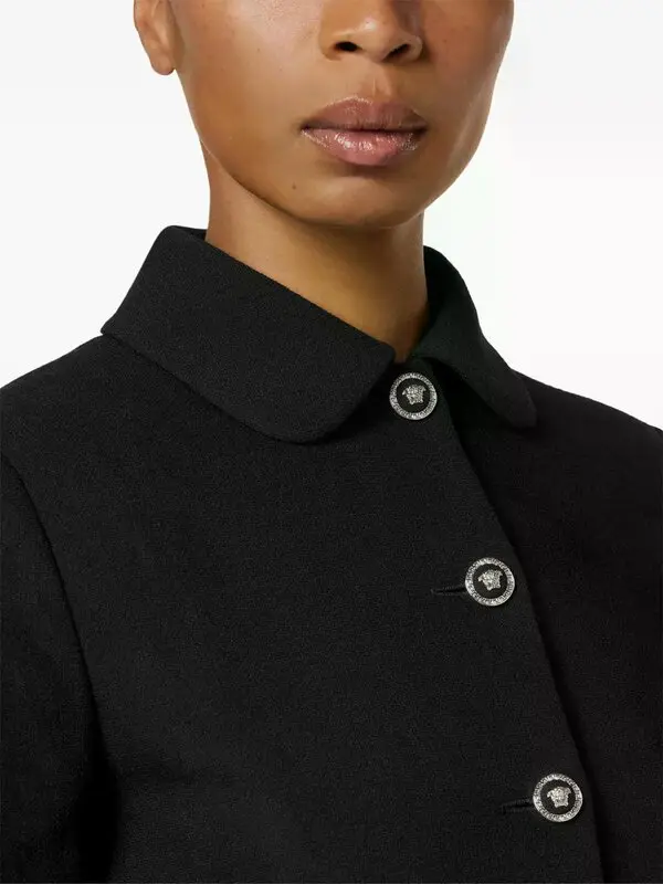 Versace Double Wool Crêpe Cropped Jacket
