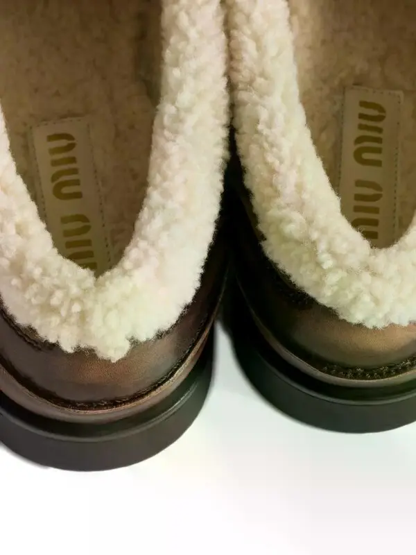 Miu Miu Saddle-strap Leather Loafers