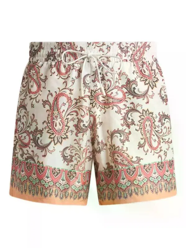 Etro Paisley Print Swim Shorts - Neutrals