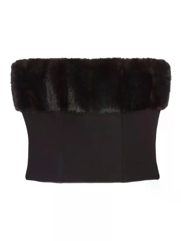 Apparis Ivy Faux-fur Tube Top - Black