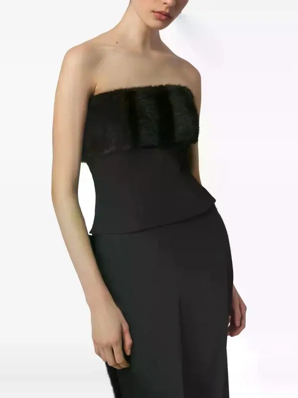 Apparis Faux-fur Trimmed Strapless Tube Top
