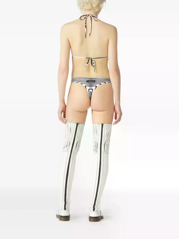 JEAN PAUL GAULTIER Striped Triangle Bikini Top