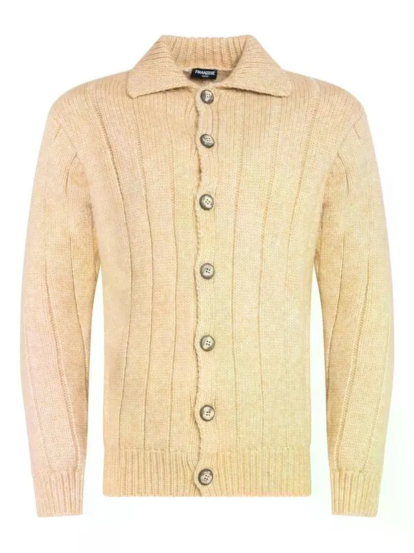 FRANZESE COLLECTION Ribbed Knit Button Cardigan
