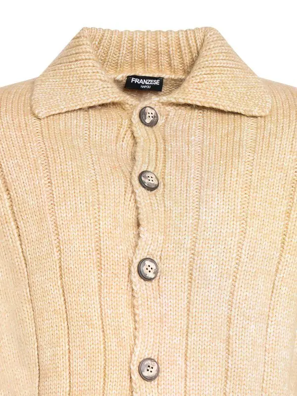 FRANZESE COLLECTION Ribbed Knit Button Cardigan