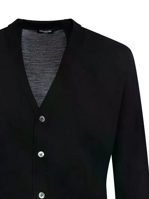 FRANZESE COLLECTION V-neck Ribbed Cardigan