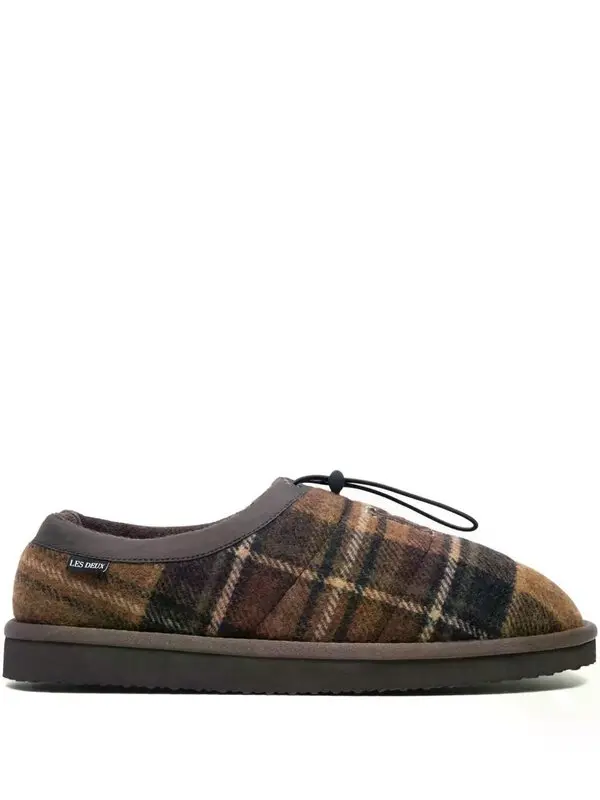 LES DEUX Check-pattern Slippers