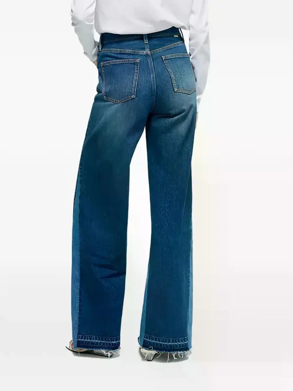 HEY JOANIE Shadow Split Frayed Wide Leg Jeans