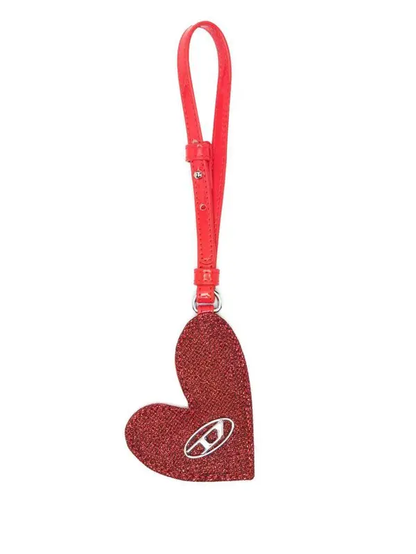 DIESEL® Mirror Heart-logo Charm - Red