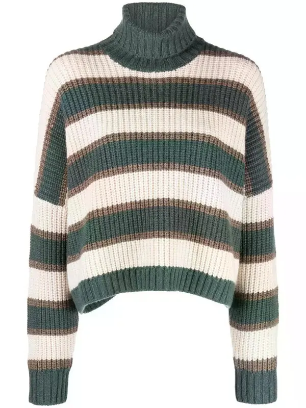 Brunello Cucinelli Striped Turtleneck Sweater