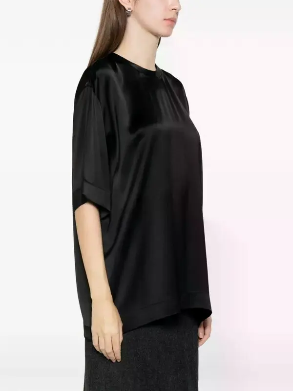 TOTEME Satin T-shirt - Black