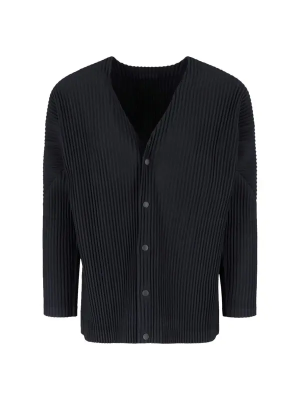 HOMME PLISSE Homme Plissé Pleated Cardigan - Black