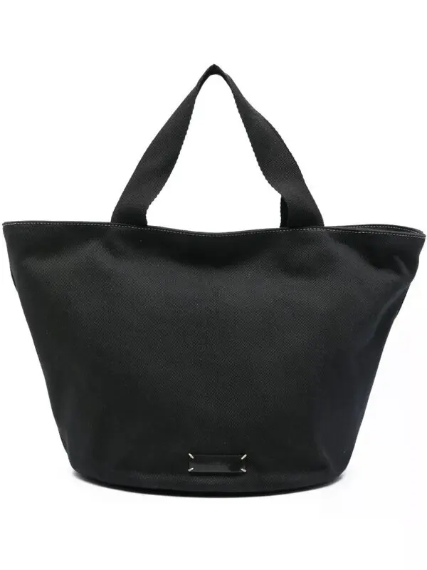 THE ROW Sisal Logo-plaque Tote - Black