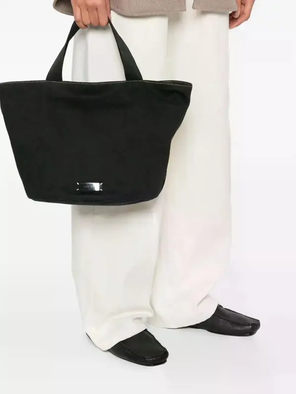 THE ROW Sisal Logo-plaque Tote - Black