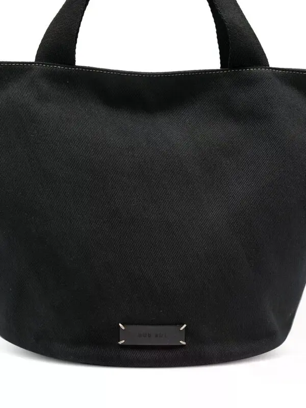 THE ROW Sisal Logo-plaque Tote - Black