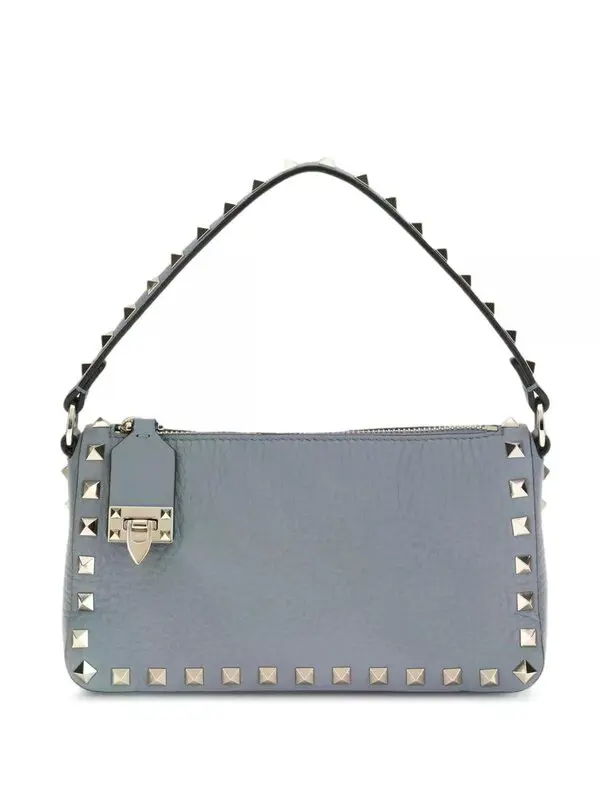 Valentino Garavani Small Rockstud Grained Shoulder Bag - Blue