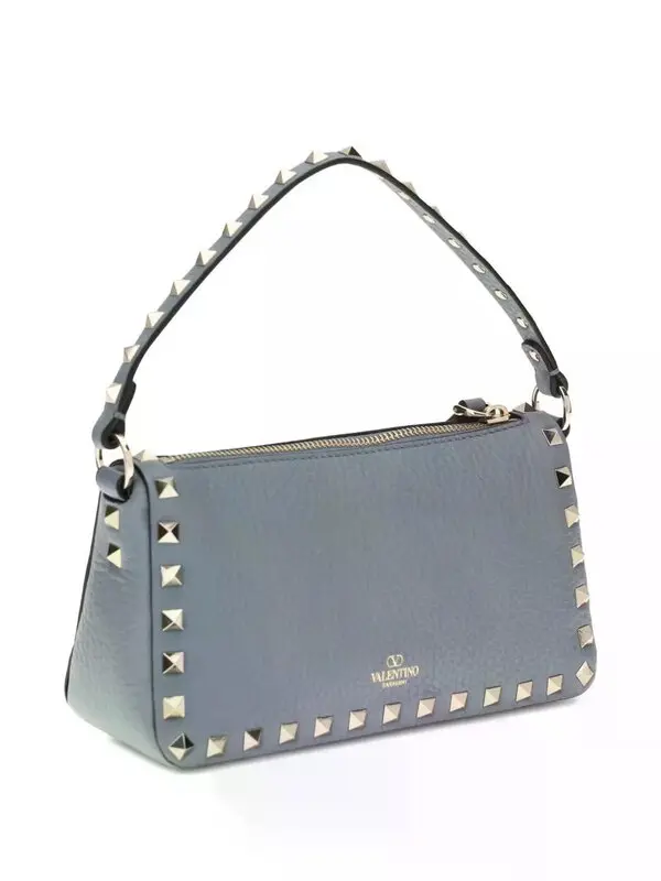 Valentino Garavani Small Rockstud Grained Shoulder Bag - Blue