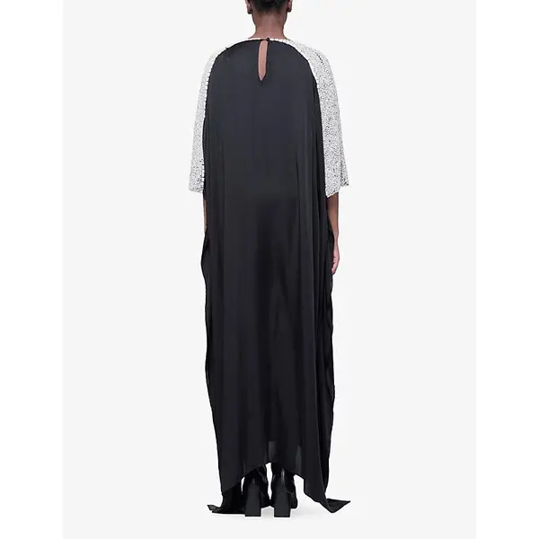 LEEM Jewelled-shoulder Woven Kaftan