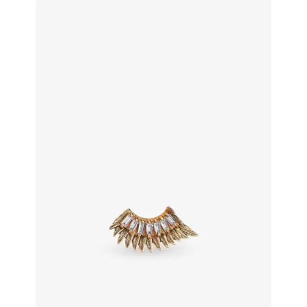 Kismet By Milka Winged Diamond Stud Earring - Yellow Gold