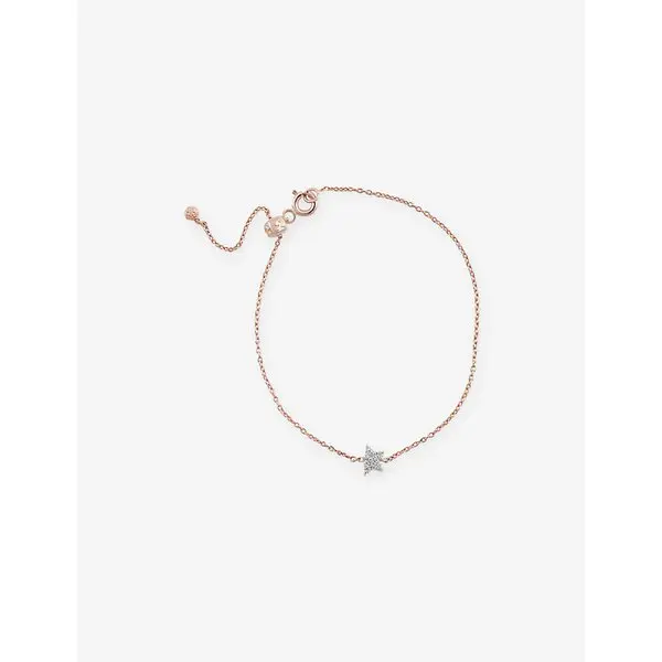Kismet By Milka Mini Comet Diamond Chain Bracelet - Rose Gold