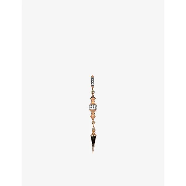 Kismet By Milka Ornament Diamond Drop Earring - Rose Gold