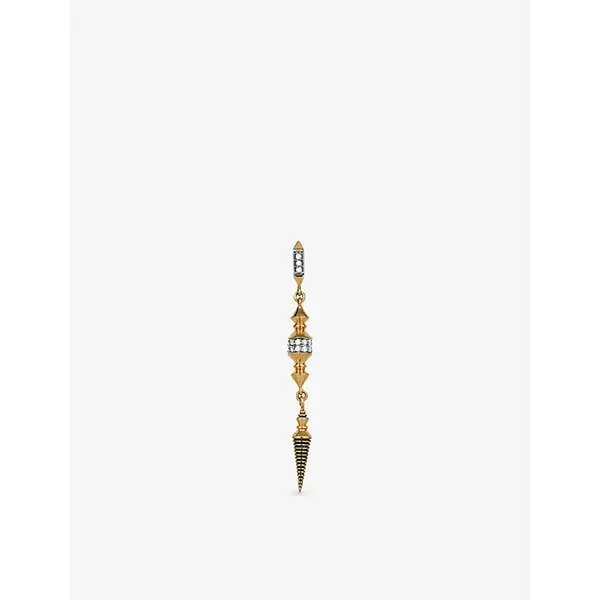 Kismet By Milka Ornament Diamond Drop Earring - Yellow Gold