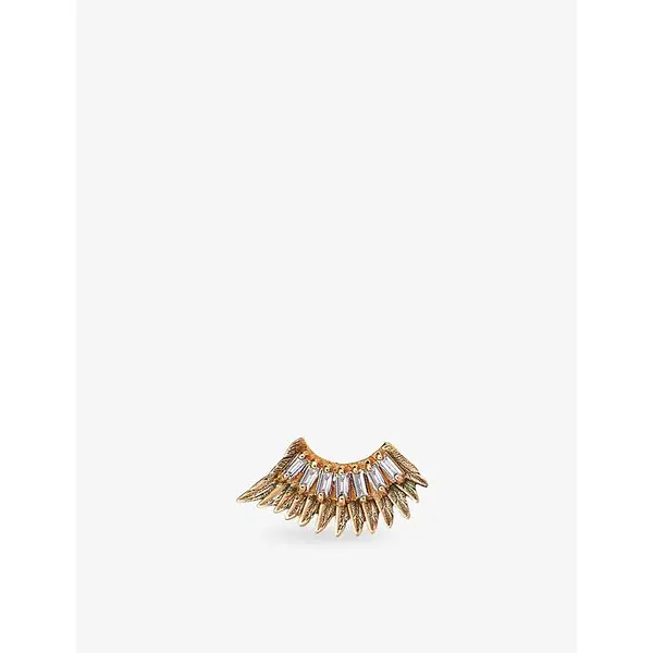 Kismet By Milka Winged Diamond Stud Earring - Yellow Gold