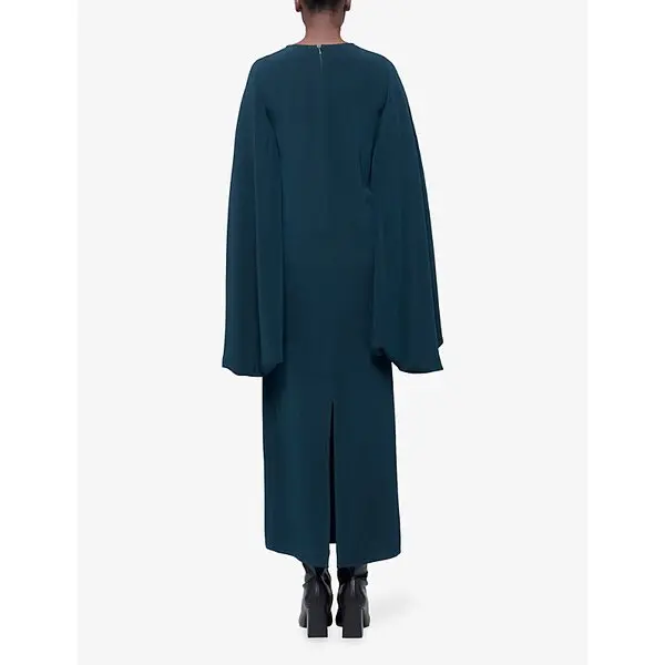 LEEM Cut-out Contrast-sleeve Woven Kaftan Dress