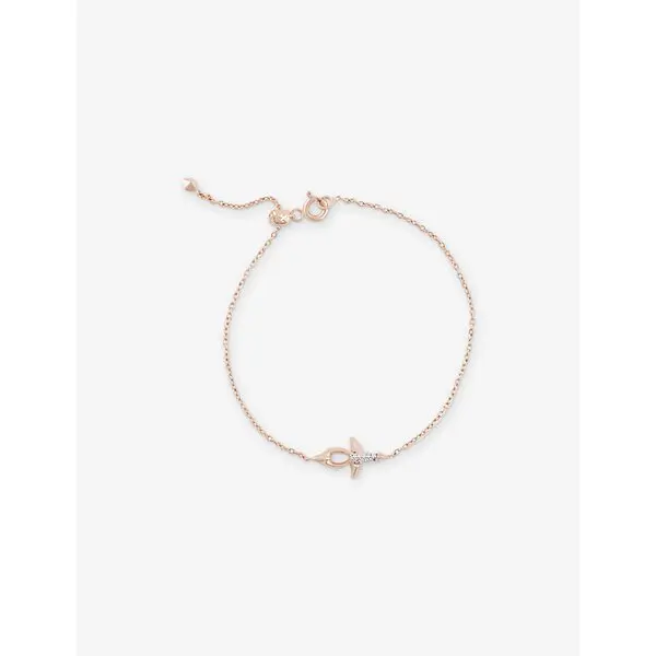 Kismet By Milka Diamond Ankh Chain Bracelet - Rose Gold
