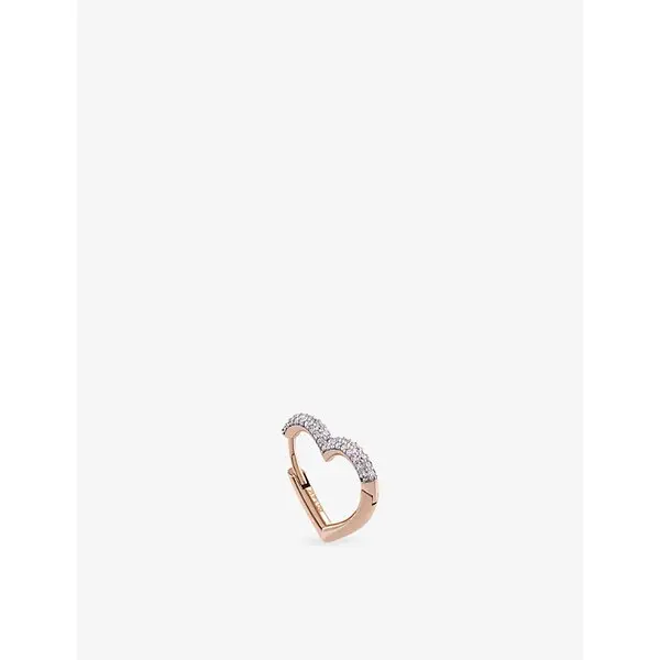 Kismet By Milka Sweetheart Diamond Hoop Earring - Rose Gold