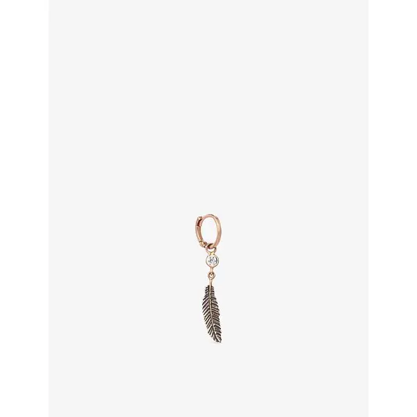 Kismet By Milka Diamond Drop Huggie Earring - Rose Gold