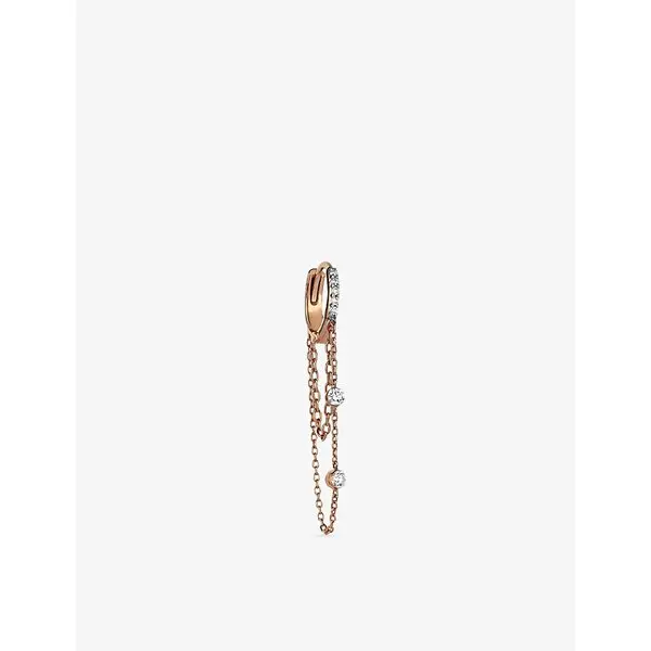 Kismet By Milka Diamond Drop Huggie Earring - Rose Gold