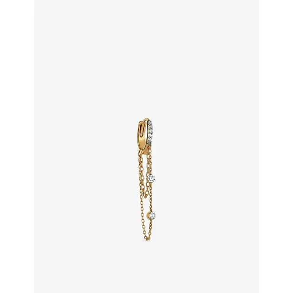 Kismet By Milka Diamond Drop Huggie Earring - Yellow Gold