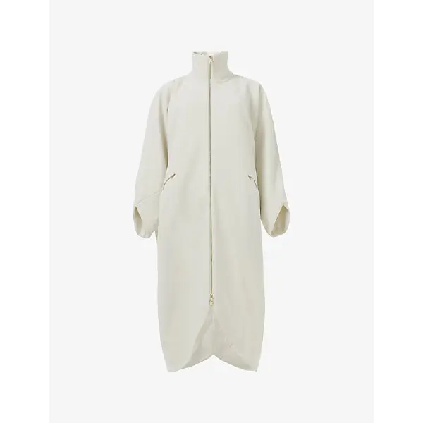LEEM High-neck Tulip-hem Cotton-blend Coat