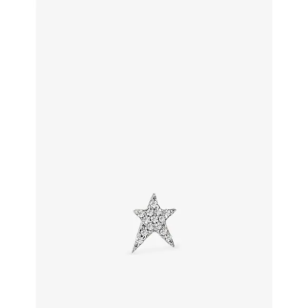 Kismet By Milka Mini Pave Star Stud Earring - Rose Gold