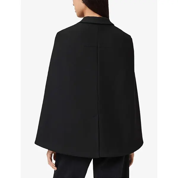 ALLSAINTS Luna Cape Double-breasted Stretch-woven Blazer