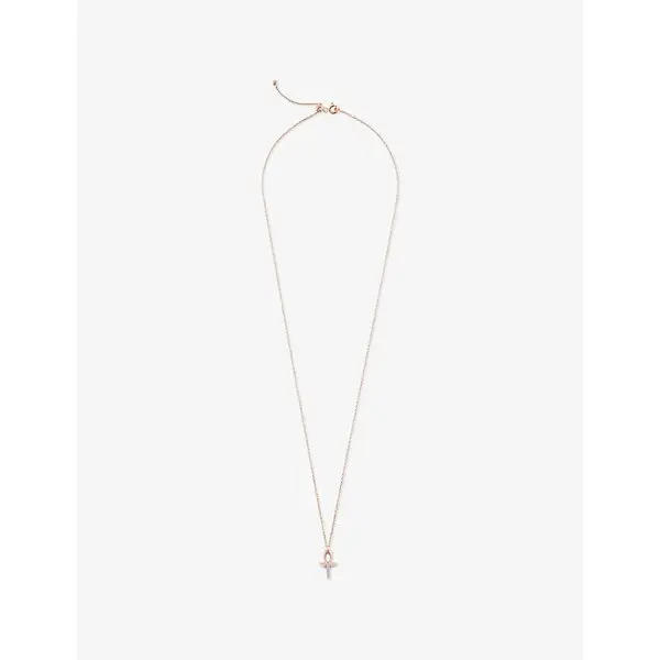Kismet By Milka Ankh Mini Diamond Pendant Necklace - Rose Gold
