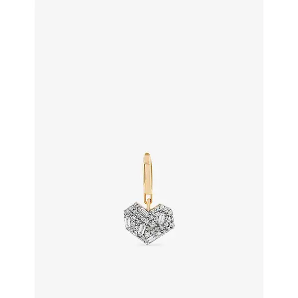 Kismet By Milka Mini Cherish Baguette And Diamond Charm - Yellow Gold